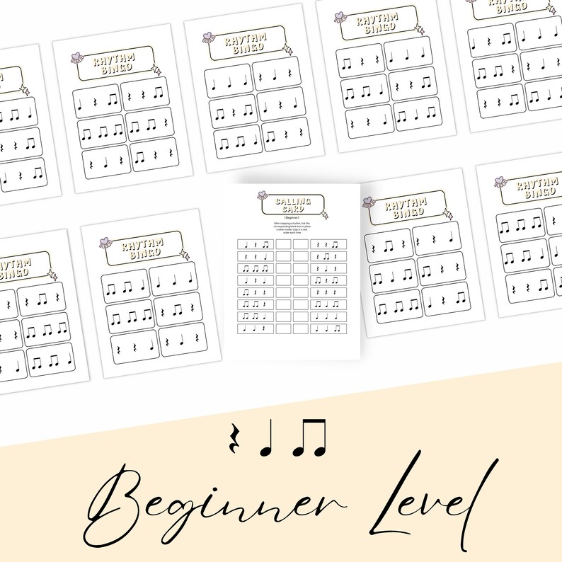 Rhythm Bingo BUNDLE Music Beats Rhythm Card Classroom Games Music ...