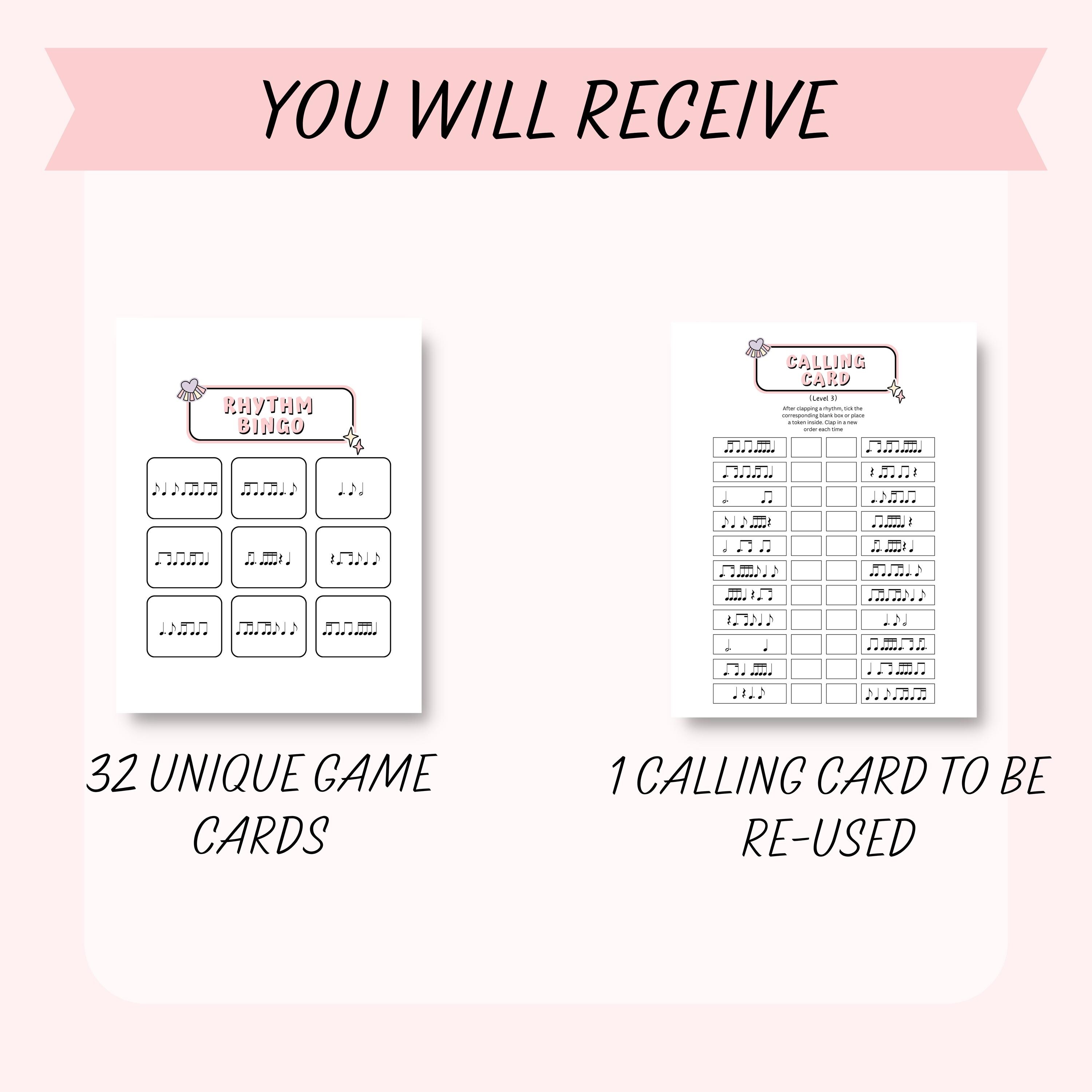 Rhythm Bingo Level 3 | Music Beats | Rhythm Card | Classroom Games ...