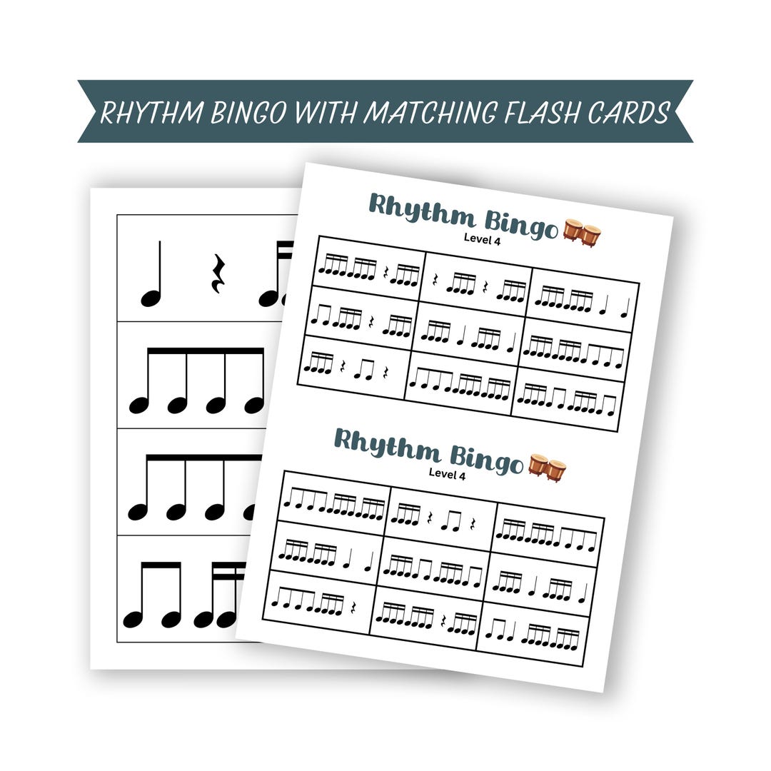 Rhythm Bingo and Flash Card Bundle - Level 4 - Etsy