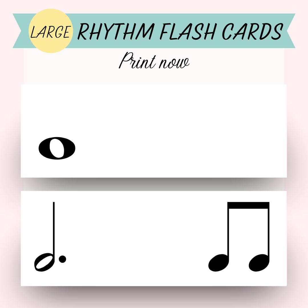 LARGE Rhythm Flash Cards (set 4), Counting Beats, Music Lessons - Etsy