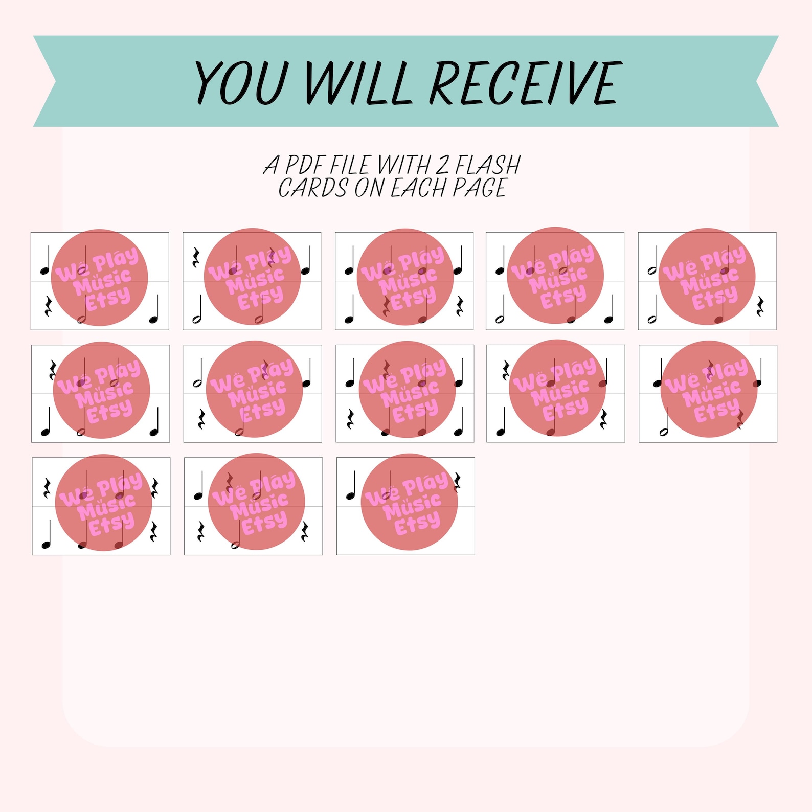 LARGE Rhythm Flash Cards (SET 1) - Etsy