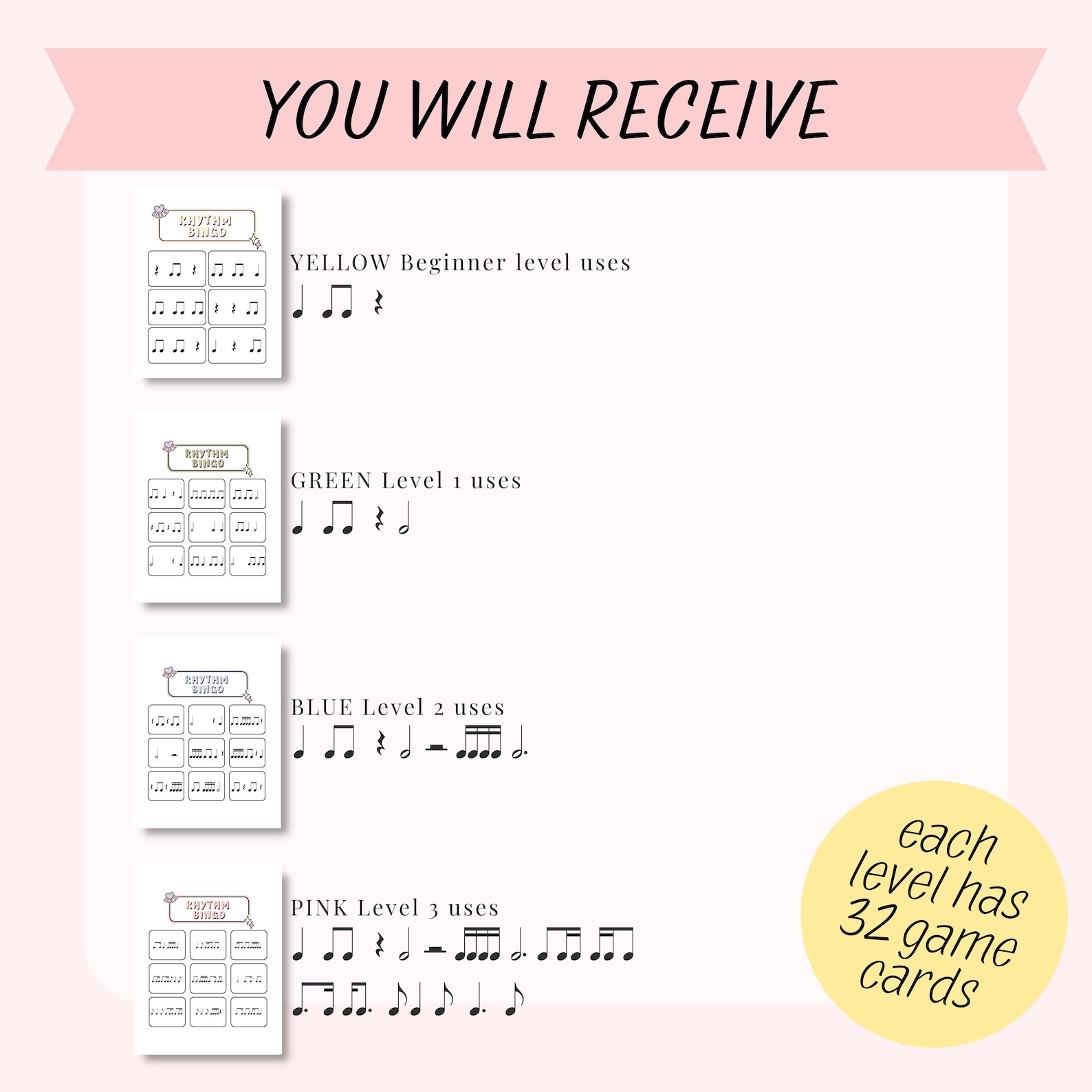 Rhythm Bingo BUNDLE | Music Beats | Rhythm Card | Classroom Games ...