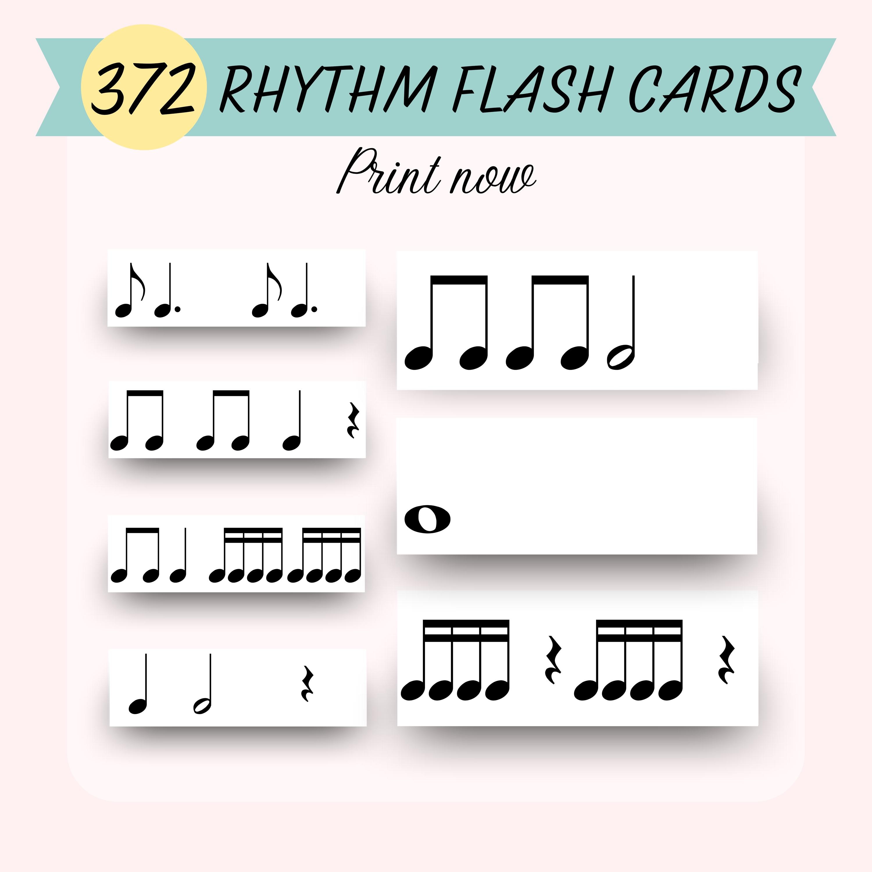 372 Rhythm Flash Cards, Large Flashcards for Individual, Small Group or ...
