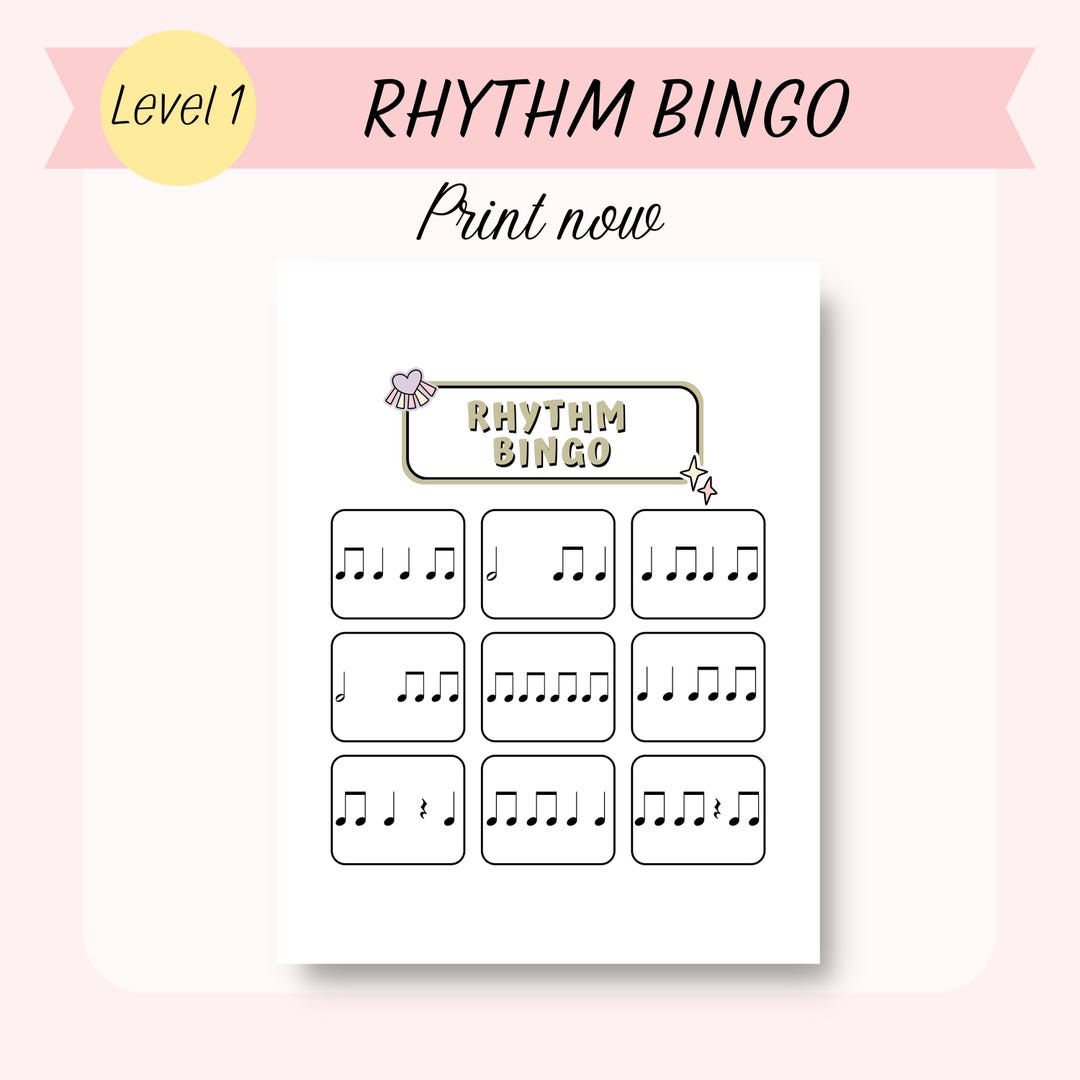 Rhythm Bingo Level 1 | Music Beats | Rhythm Game | Classroom Games ...