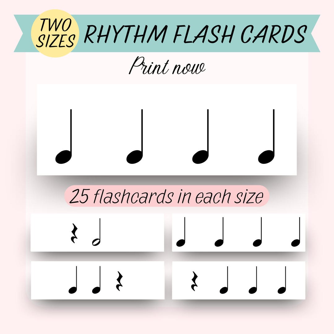LARGE AND SMALL (set 1) Rhythm Flash Cards - Etsy