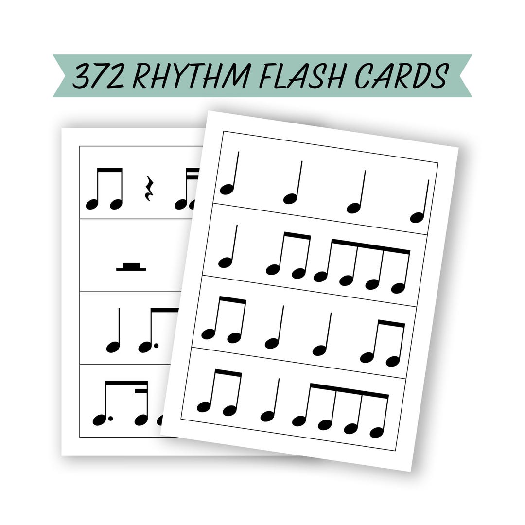 372 Rhythm Flash Cards (4 per Portrait Page) - Etsy