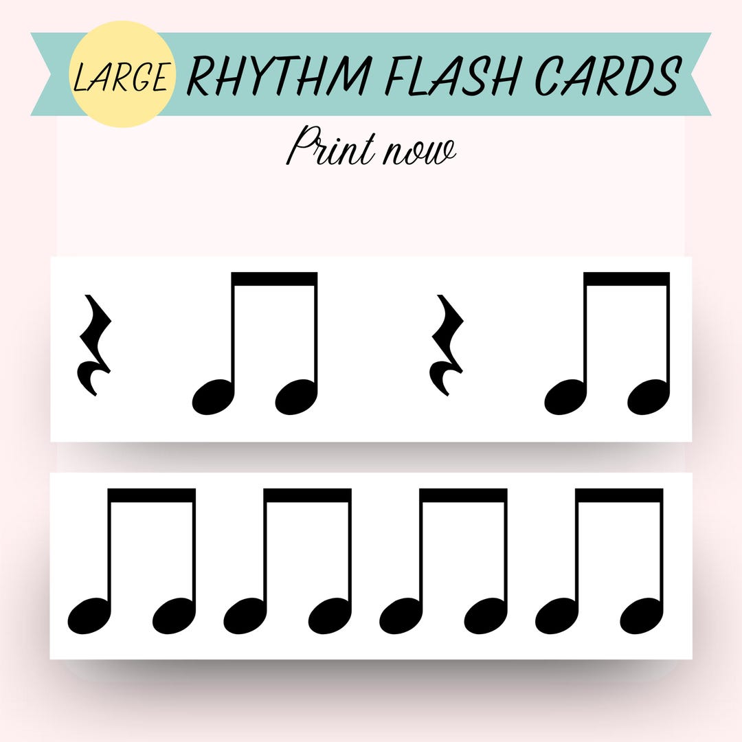 LARGE Rhythm Flash Cards (set 2), Counting Beats, Music Lessons - Etsy