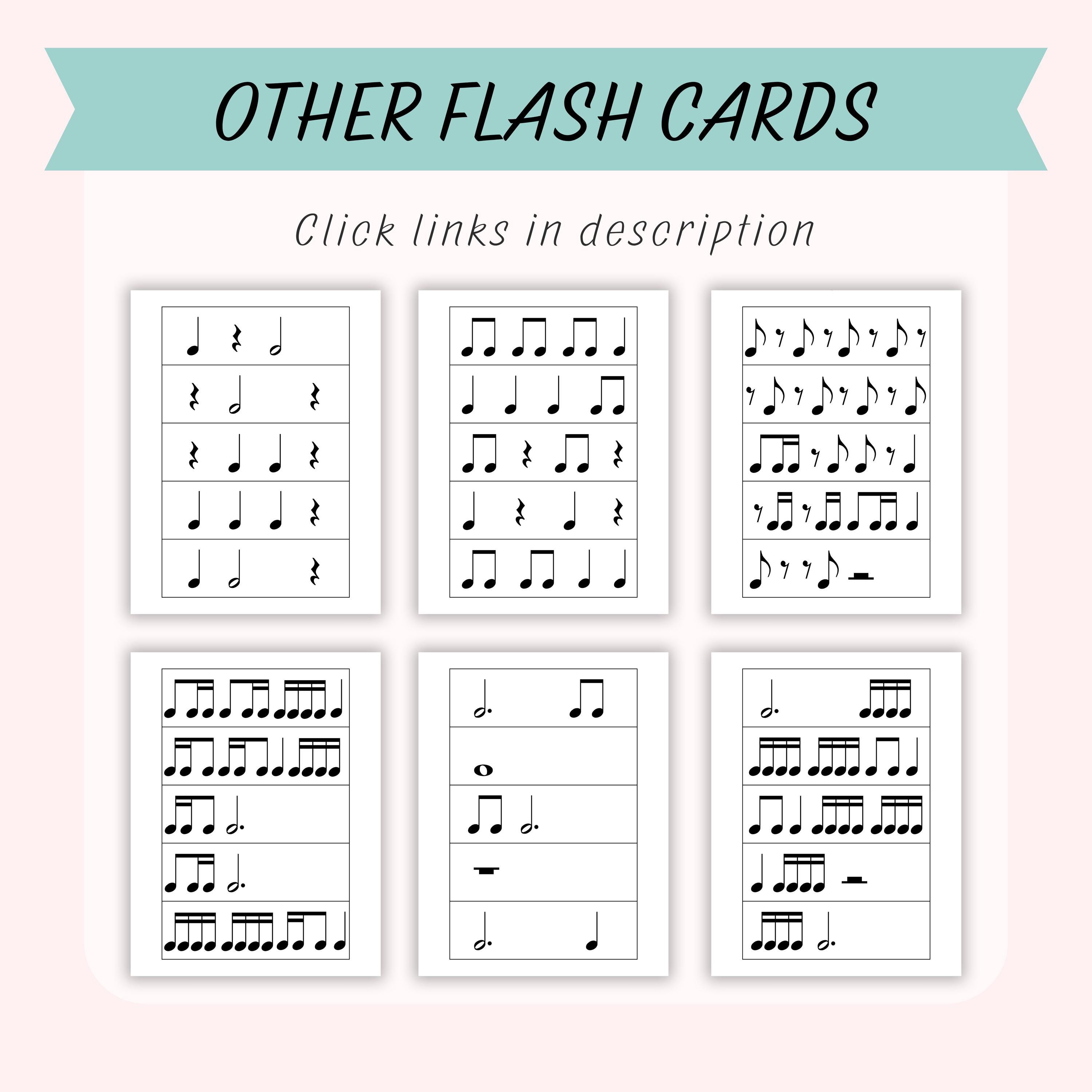 LARGE Rhythm Flash Cards (set 2), Counting Beats, Music Lessons - Etsy