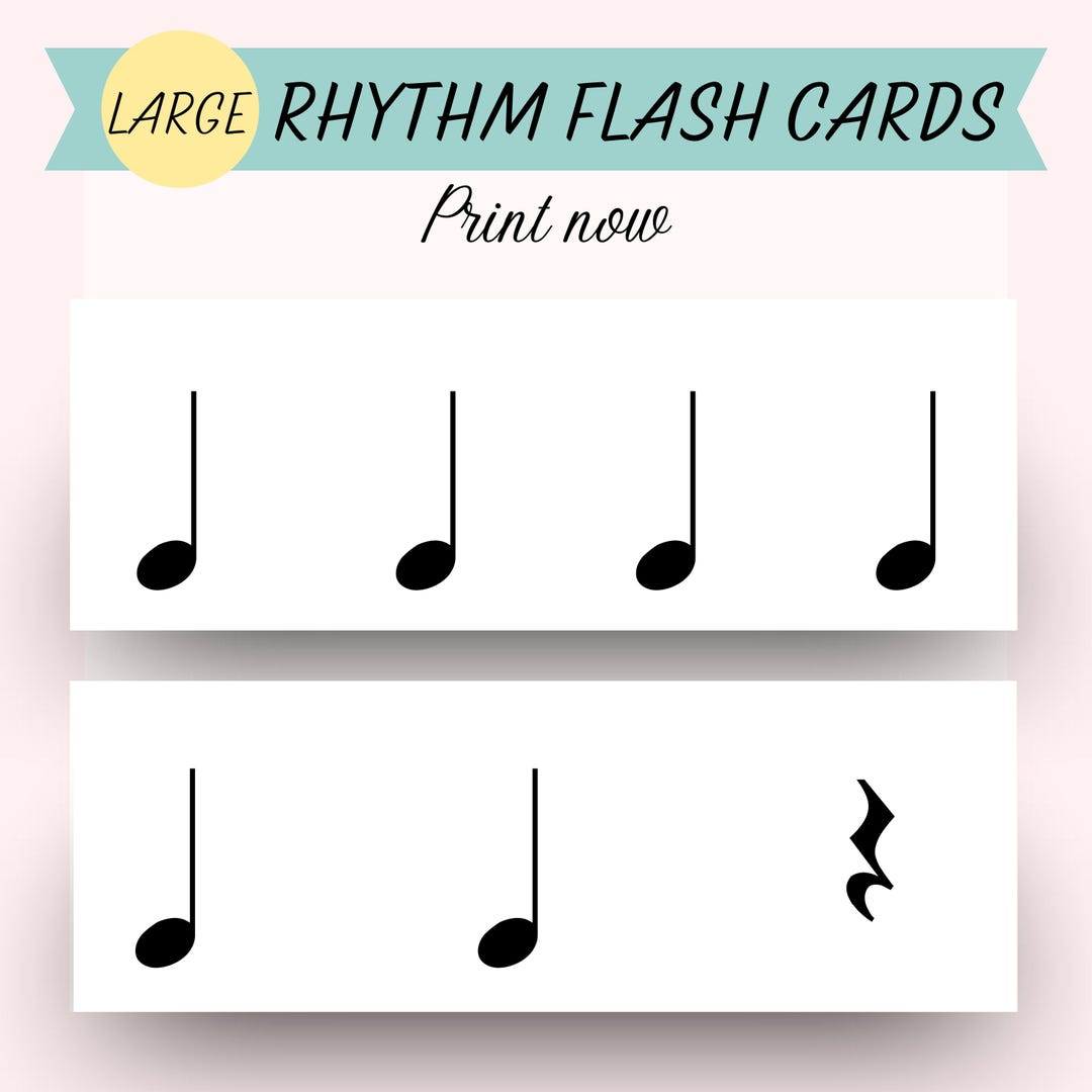 LARGE Rhythm Flash Cards (SET 1) - Etsy