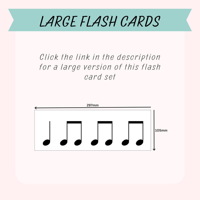 Rhythm Flash Cards (set 2), Crotchet, Crotchet Rest, Joined Quavers ...