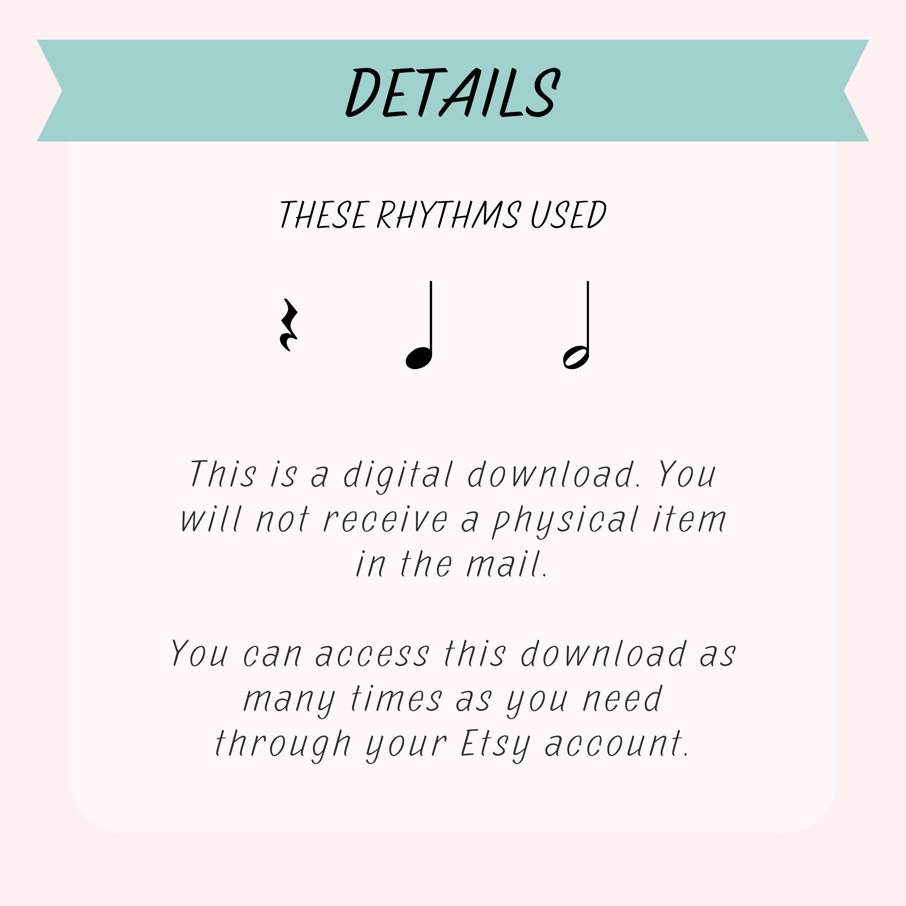 LARGE Rhythm Flash Cards (SET 1) - Etsy