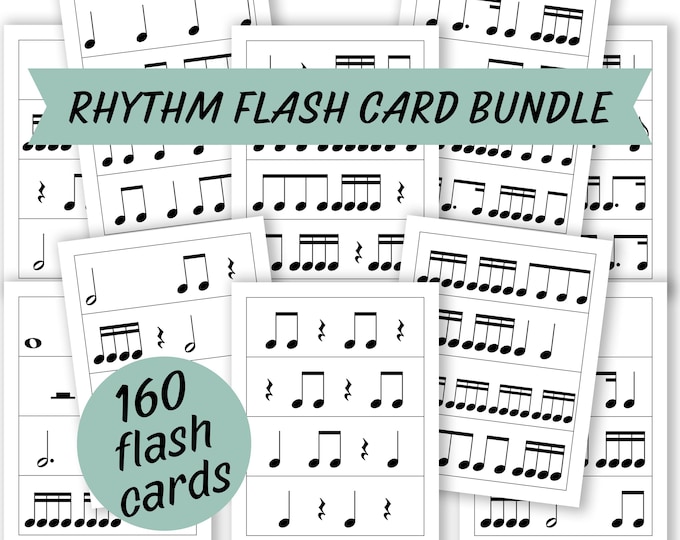 Rhythm Music Flash Cards. Vocalize-clap-count. Digital Basic Duration ...