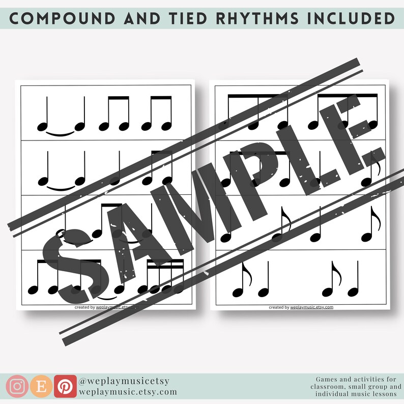 372 Rhythm Flash Cards, Large Flashcards for Individual, Small Group or ...