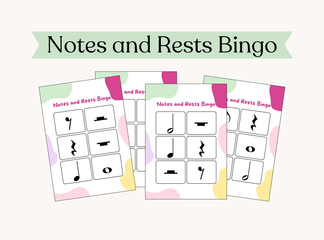Notes and Rests Bingo, Rhythm Bingo, Music Bingo, Classroom Music Games ...