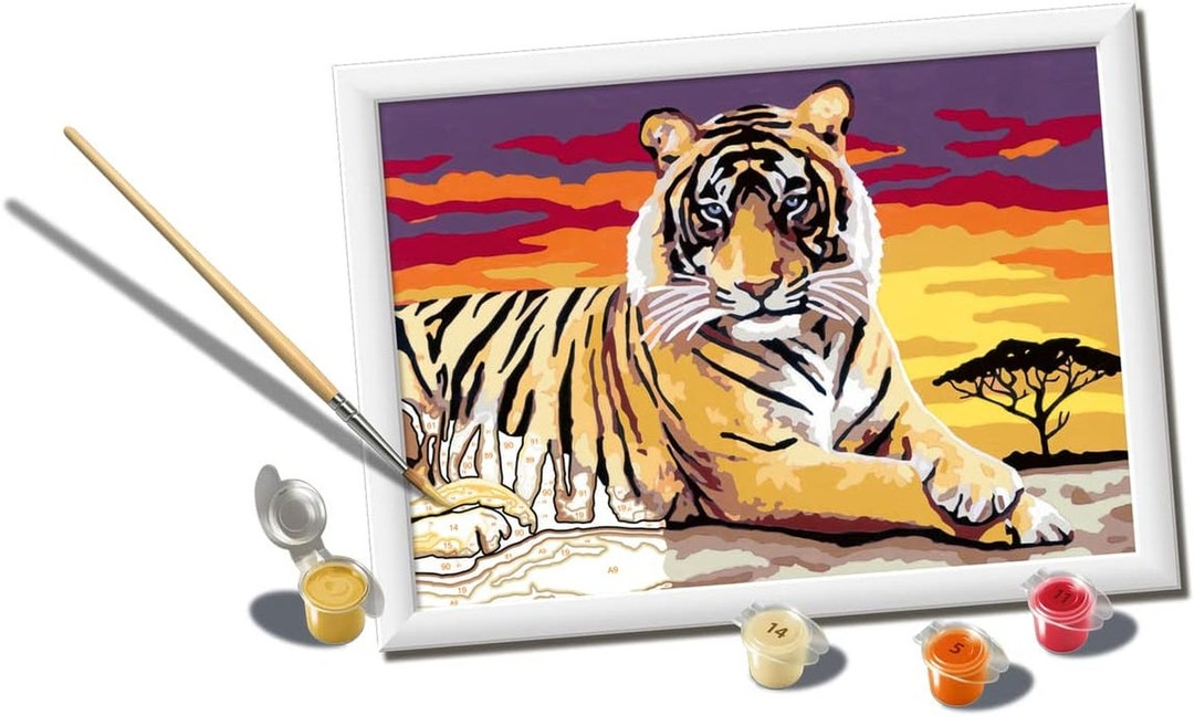 Creart Majestic Tiger Paint by Numbers Kit for Kids Painting - Etsy