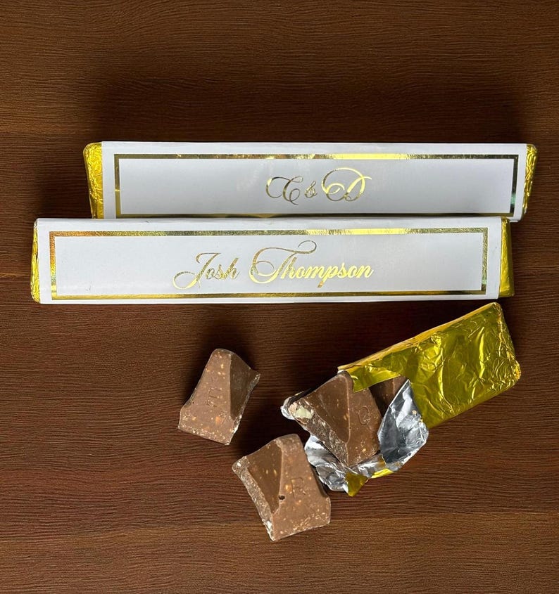 Personalised Toblerone Chocolate Wedding Favours 50g or 100g Bars With ...