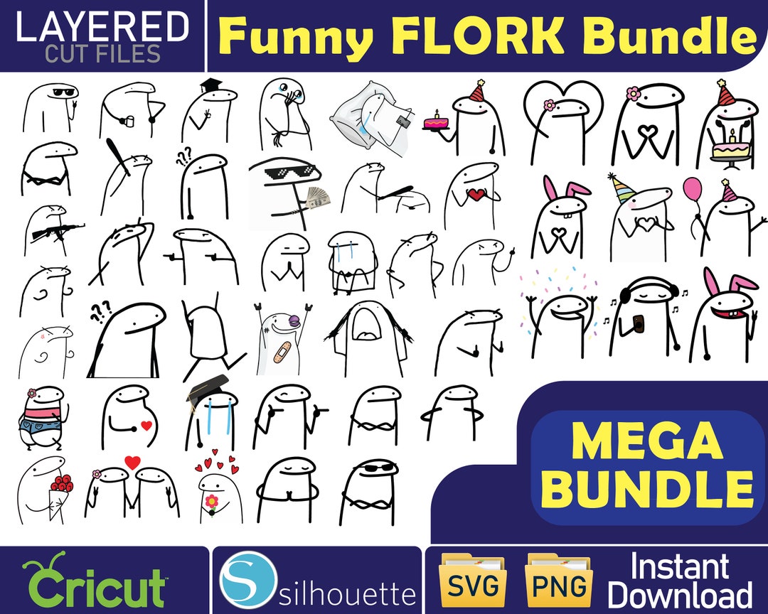 MEGA FLORK Meme SVG y Png Bundle Florkofcows Meme Svg y Png - Etsy México