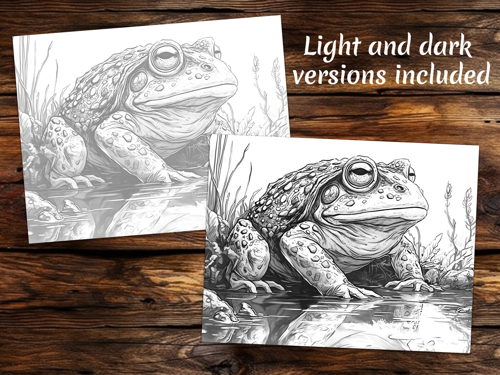 Frogs and Toads Grayscale Coloring Book: Fantasy Animal Designs (PDF ...