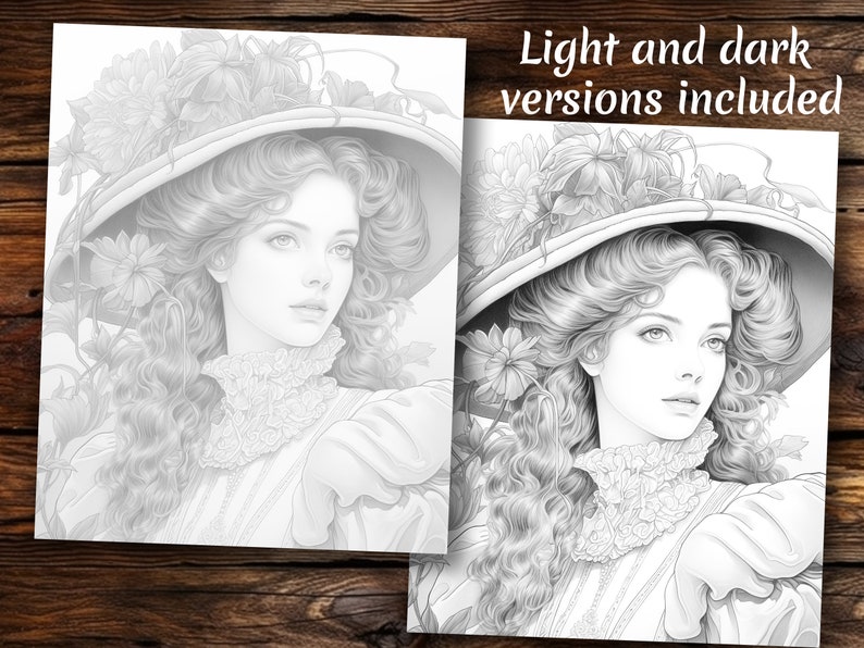 Victorian Women Coloring Book 41 Coloring Pages for Adults - Etsy