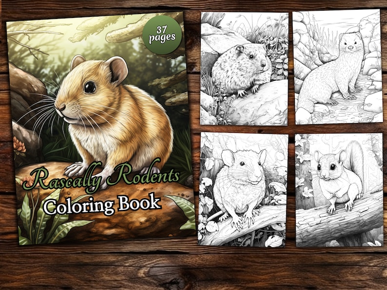 Rascally Rodents Coloring Page Book Adult Kids Coloring - Etsy