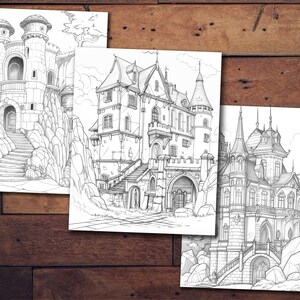 Grand Fantasy Buildings Coloring Book, 30 Coloring Pages, for Adults ...