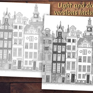Dutch Houses Coloring Book, 35 Coloring Pages, for Adults and Kids ...