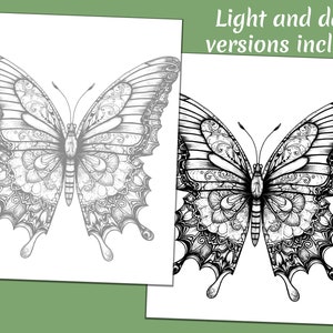 Butterfly Mandala Fantasy Coloring Page Book, Adults + Kids- Instant ...