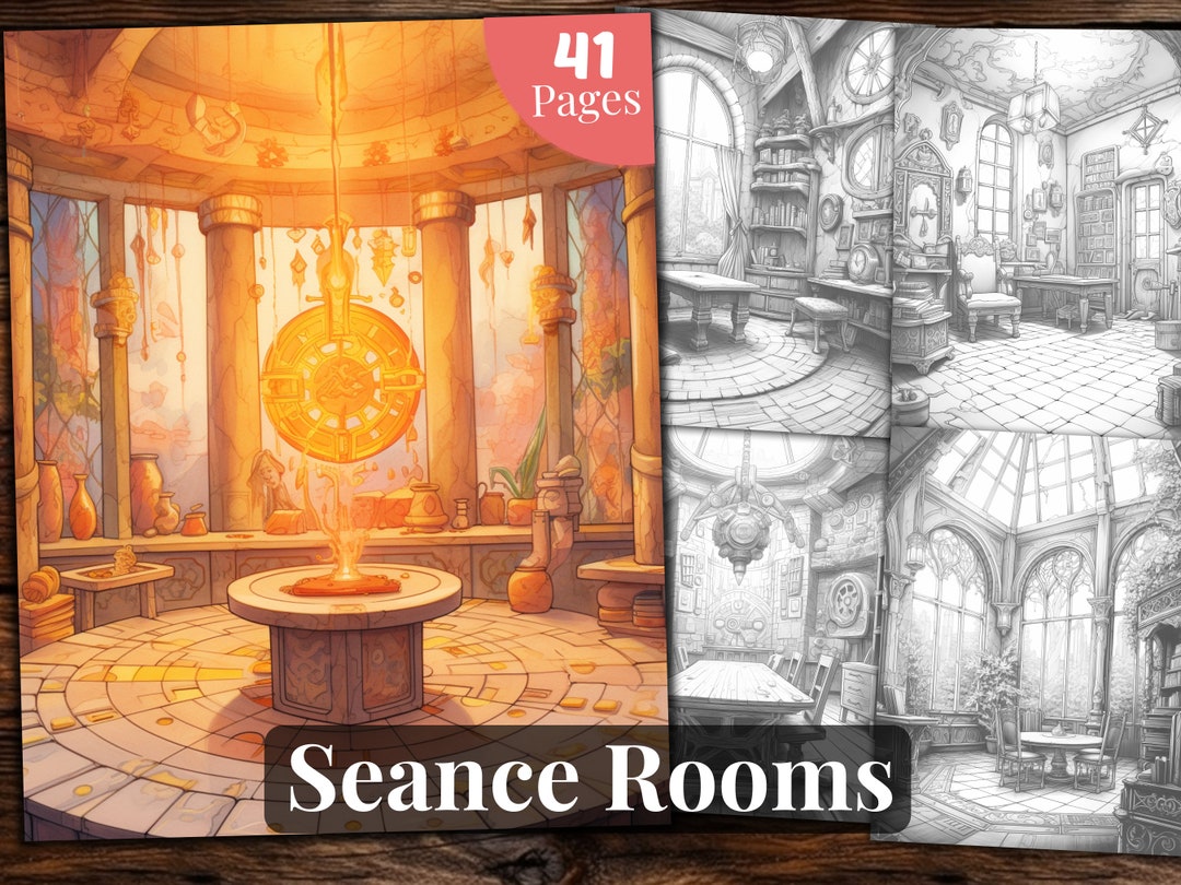 Seance Rooms Coloring Book, 41 Coloring Pages, for Adults and for Kids ...