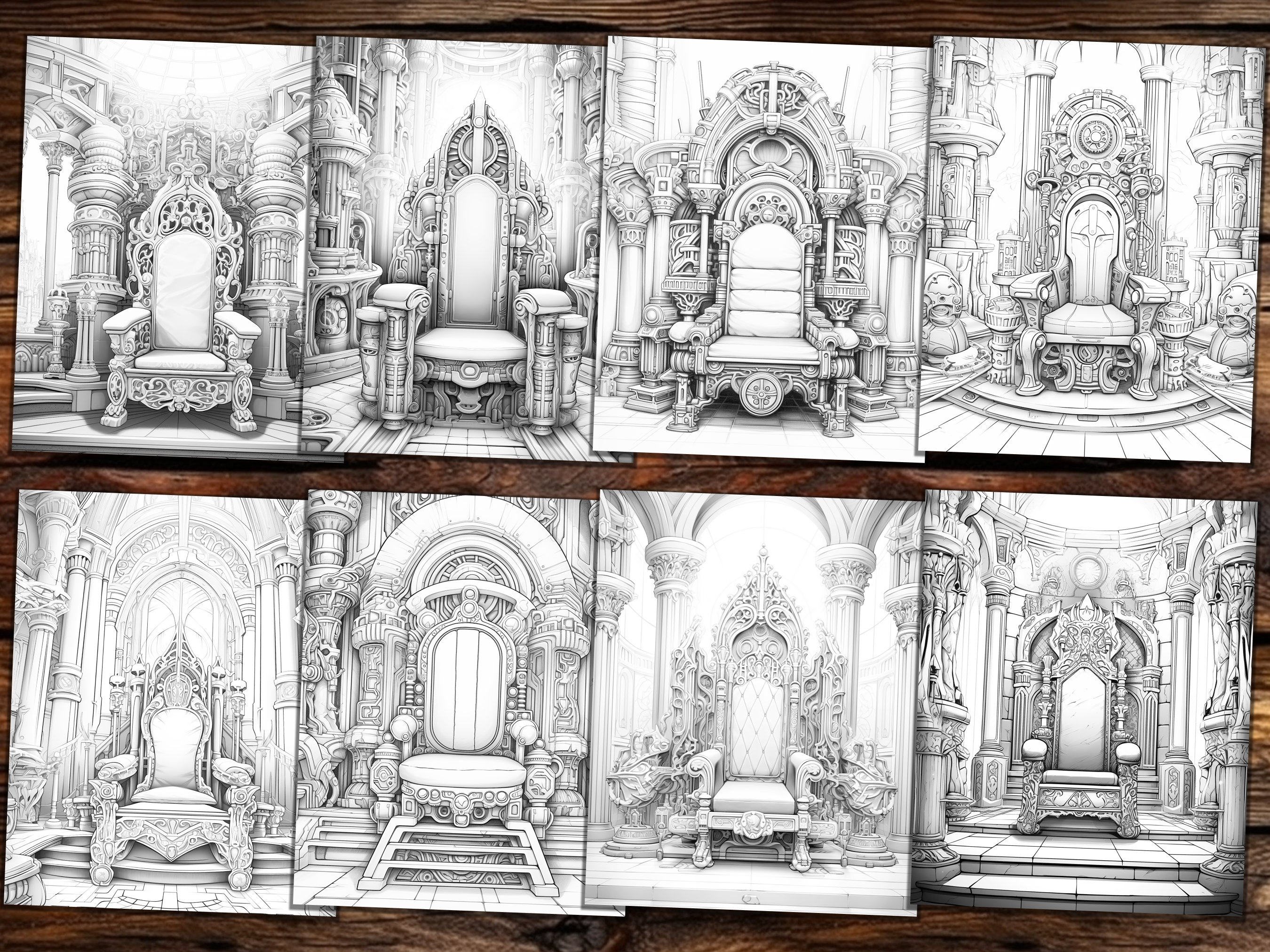 Fantasy Thrones Coloring Page Book Fantasy Coloring Book - Etsy