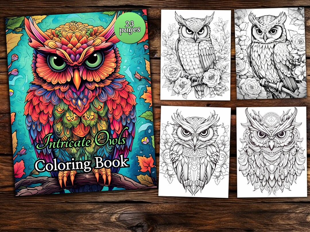 Boho Owl Coloring Page Book, Fantasy Coloring Book, Adult Coloring Book ...