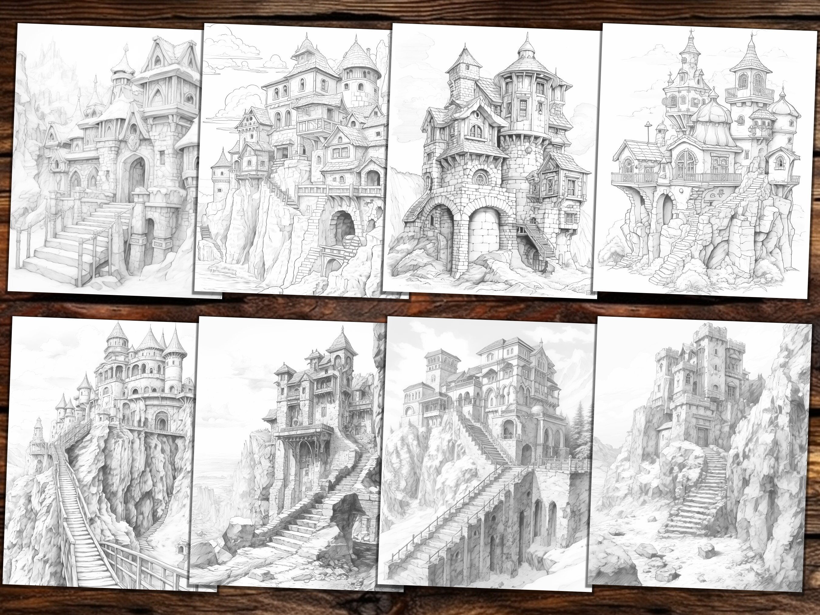 Dwarven Keeps Coloring Book NUMBER Coloring Pages for Adults - Etsy