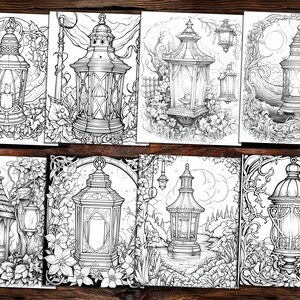 Fairy Lanterns Coloring Page Book, Fantasy Coloring Book, Adult ...