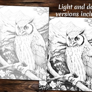 Majestic Owl Coloring Page Book, Fantasy Coloring Book, Adult Coloring ...