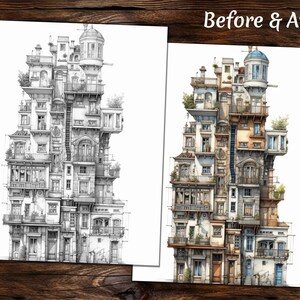 Whimsical Tall Towers Coloring Book, 35 Coloring Pages, for Adults and ...