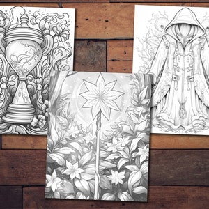 Magic Items Coloring Book, 36 Coloring Pages, for Adults and Kids ...