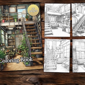 City Lofts Coloring Page Book, Fantasy Coloring Book, Adult Coloring ...