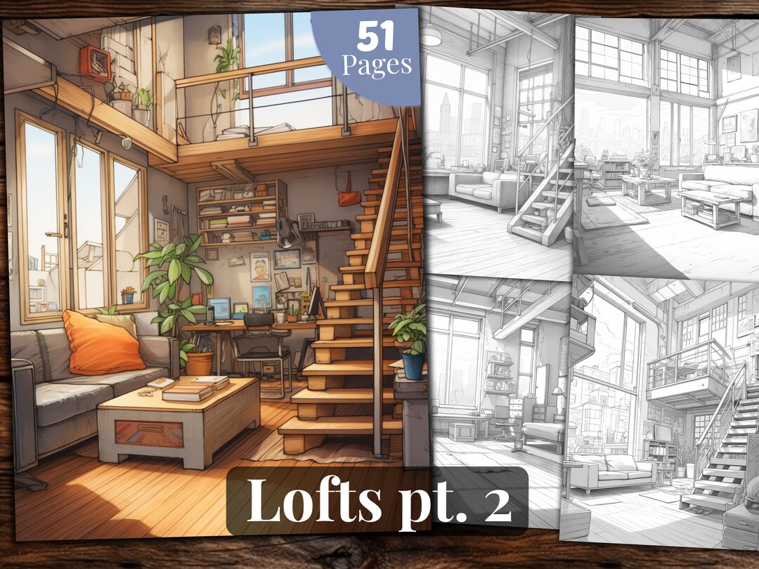 City Lofts Pt. 2 Coloring Book, 51 Coloring Pages, for Adults and for ...