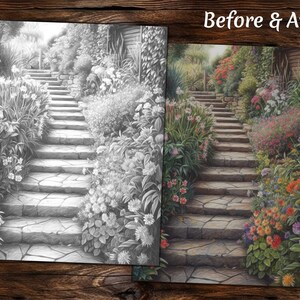 Garden Paths Coloring Page Book, Fantasy Coloring Book, Adult Coloring ...