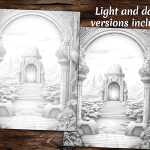 Enchanted Portals Coloring Page Book, Fantasy Coloring Book, Adult ...