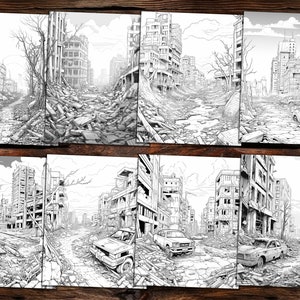 Dystopian Buildings Grayscale Coloring Book: Fantasy Cityscapes (PDF ...