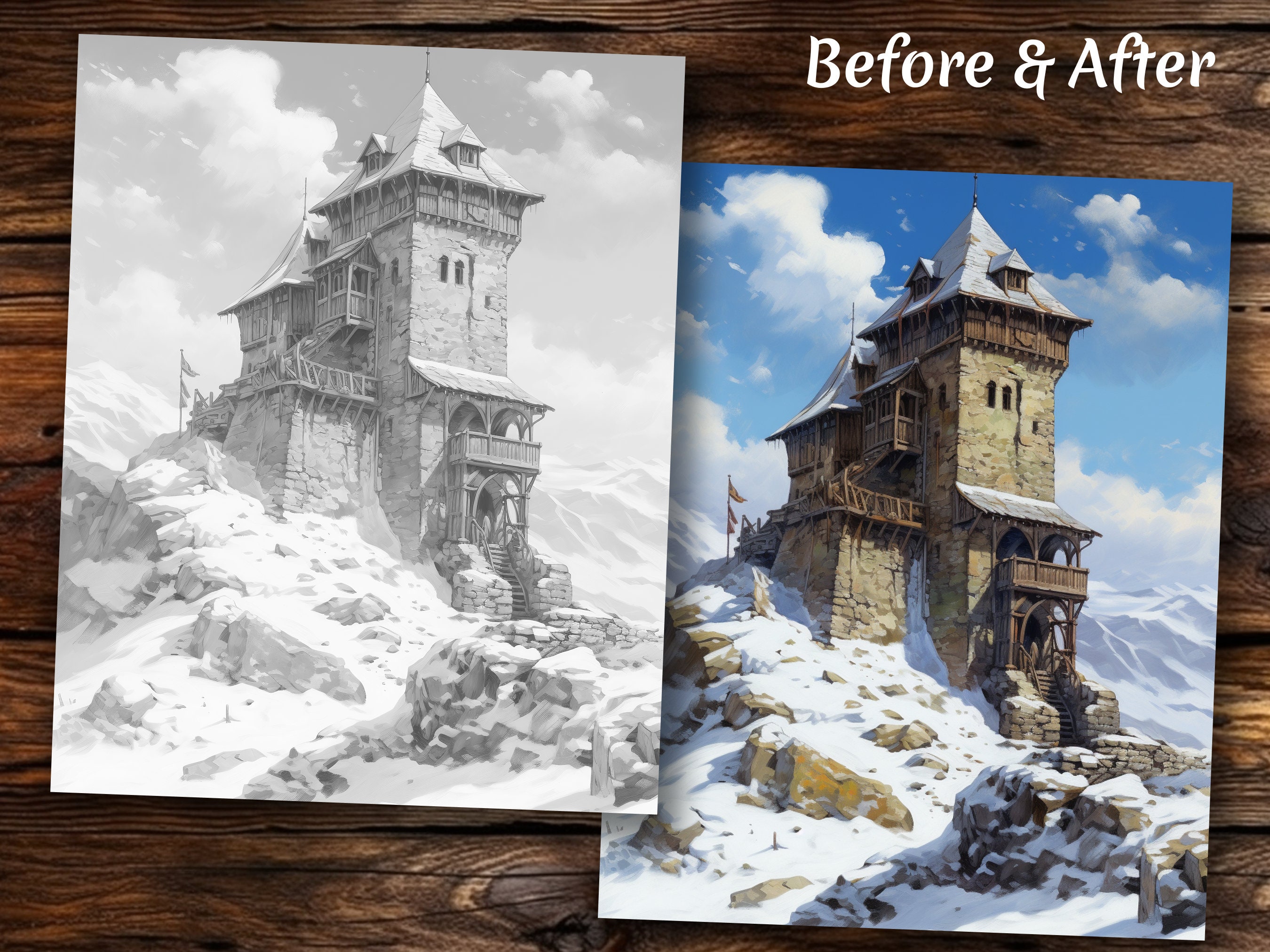 Dwarven Keeps Coloring Book NUMBER Coloring Pages for Adults - Etsy