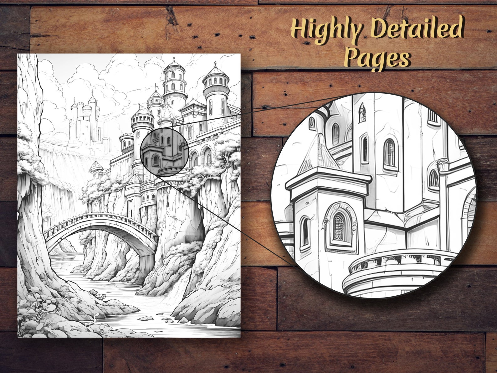 Italian Castles Coloring Book: 40 Grayscale Pages (printable PDF) - Etsy