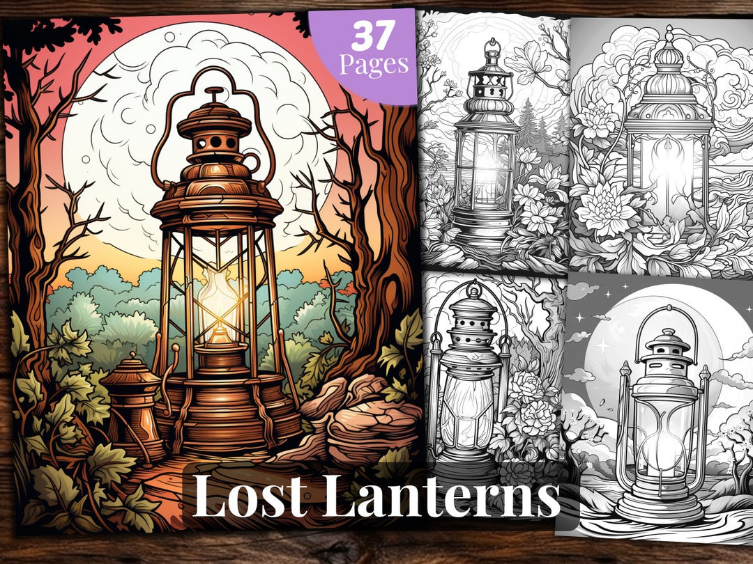 Lost Lanterns Coloring Book, 37 Coloring Pages, for Adults and Kids ...