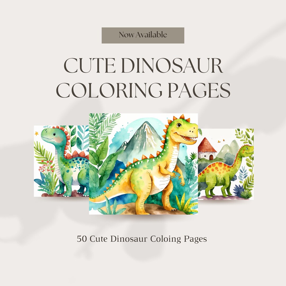 50 Cute Dinosaur Coloring Pages for Kids Printable, Awesome Dinosaur ...