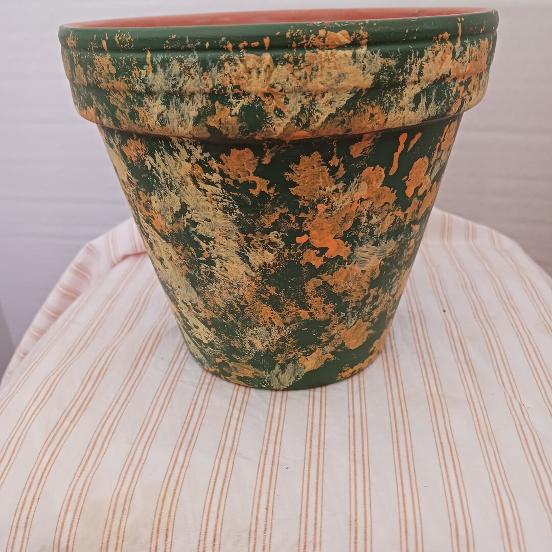 Sponge Painted 6 Inch Clay Pot - Etsy