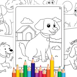 20 Dogs Coloring Pages Worksheets,pdf Digital Download, Great For ...
