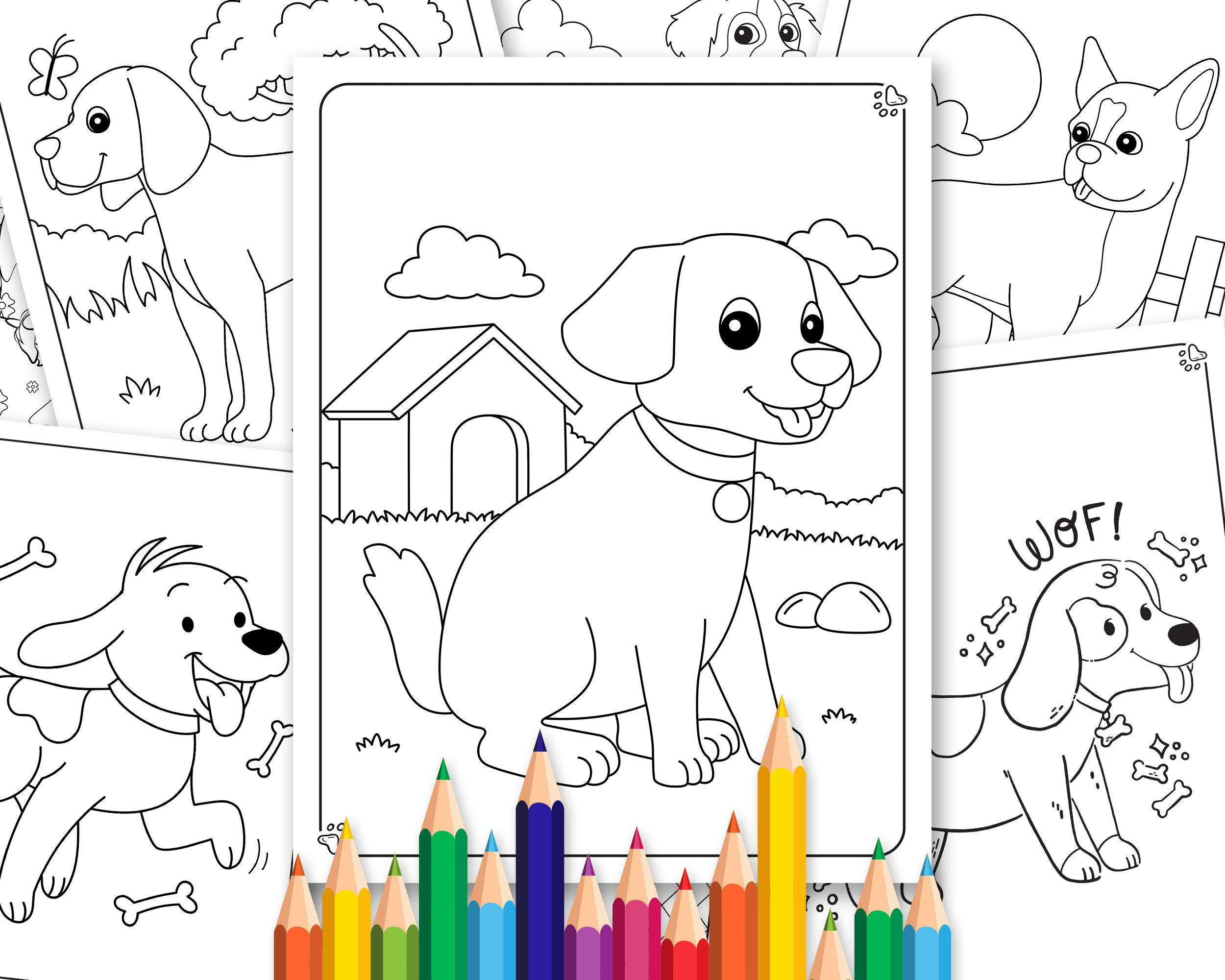 20 Dogs Coloring Pages Worksheets,pdf Digital Download, Great For ...