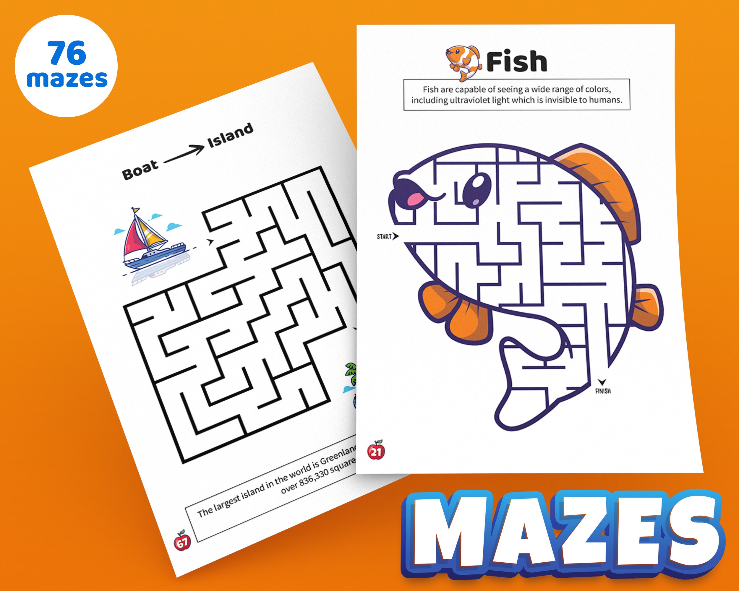 Printable Mazes for Kids, Answers Included, PDF Format Download ...