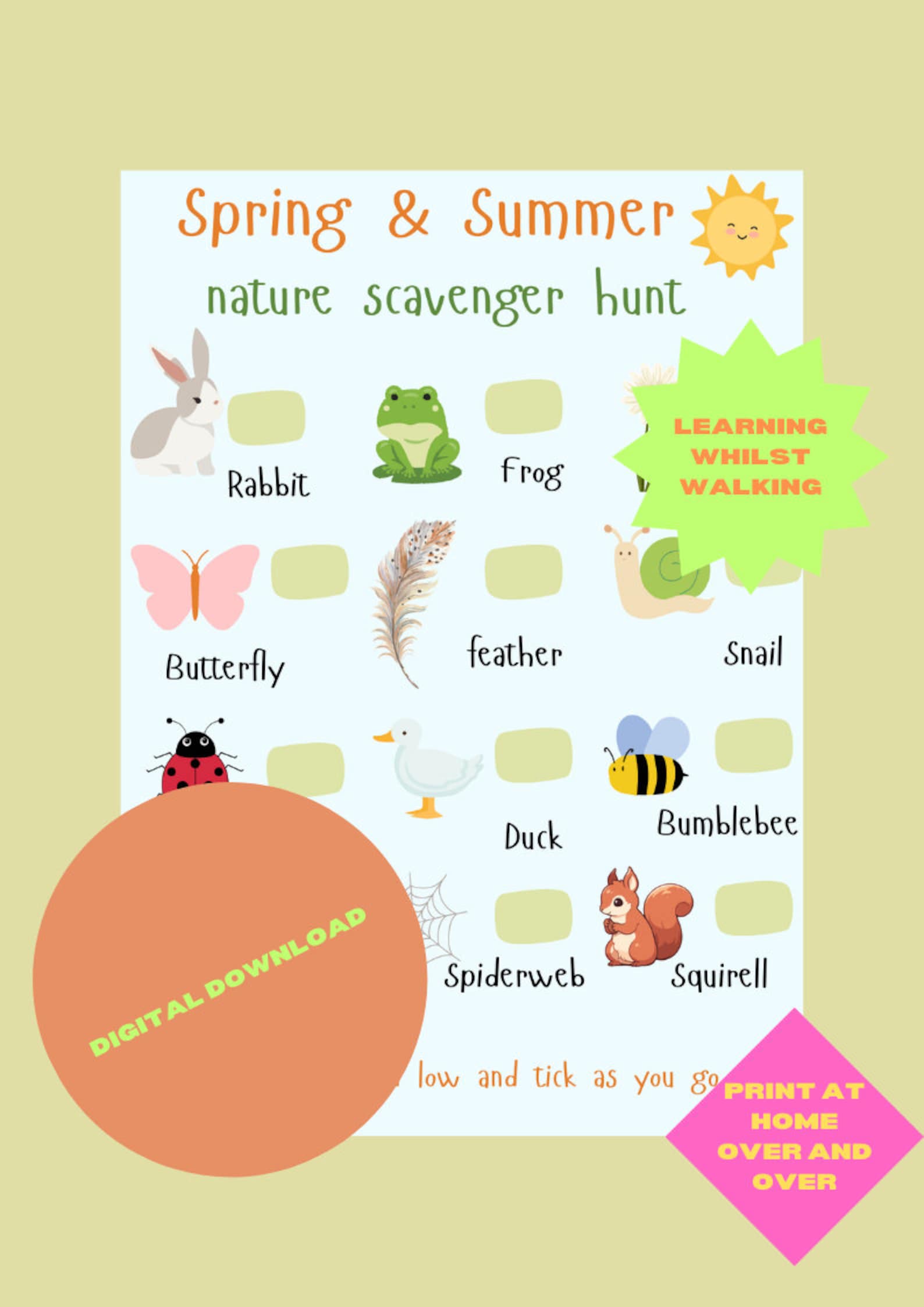Spring & Summer Scavenger Hunt - Etsy