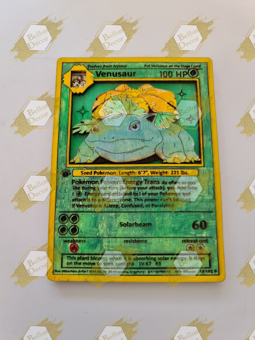 Venusaur Pokemon Card Laser Cutting File .svg .lbrn2 .dxf - Etsy